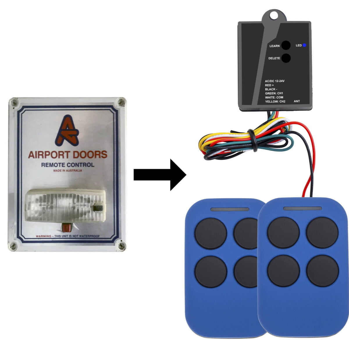 Airport doors upgrade receiver remote kit - Wholesalegaragedoors.com.au