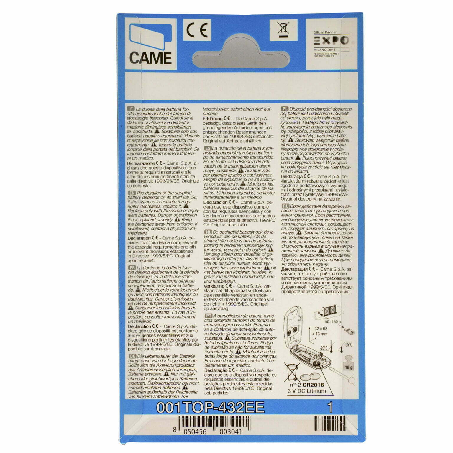 TOP-432EE Gate Remote | CAME | Wholesale Garage Doors