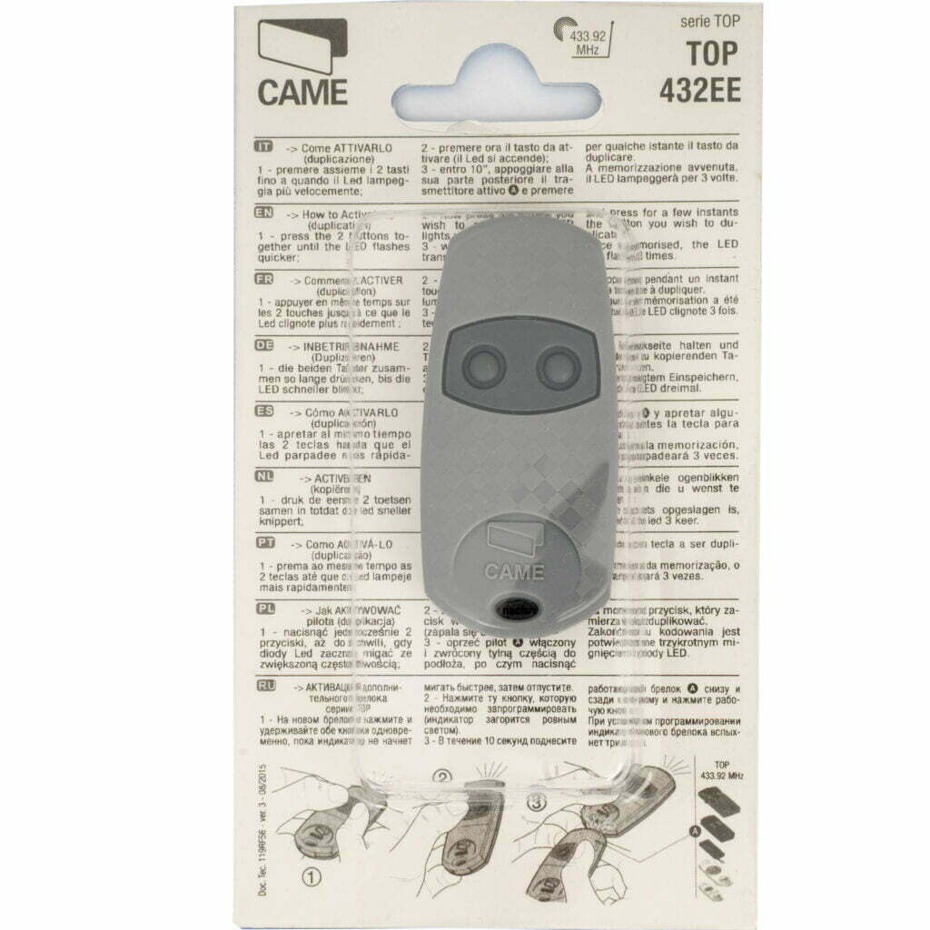 TOP-432EE Gate Remote | CAME | Wholesale Garage Doors