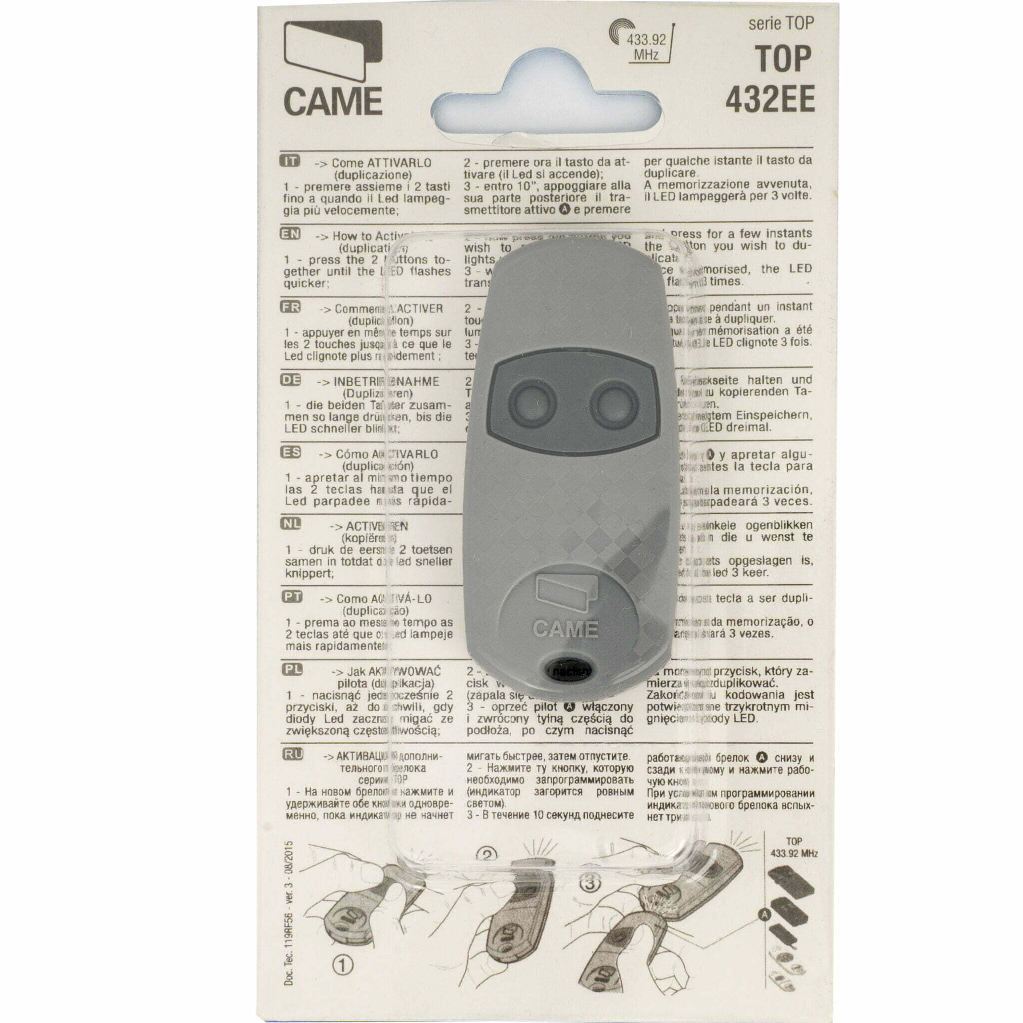 TOP-432EE Gate Remote | CAME | Wholesale Garage Doors