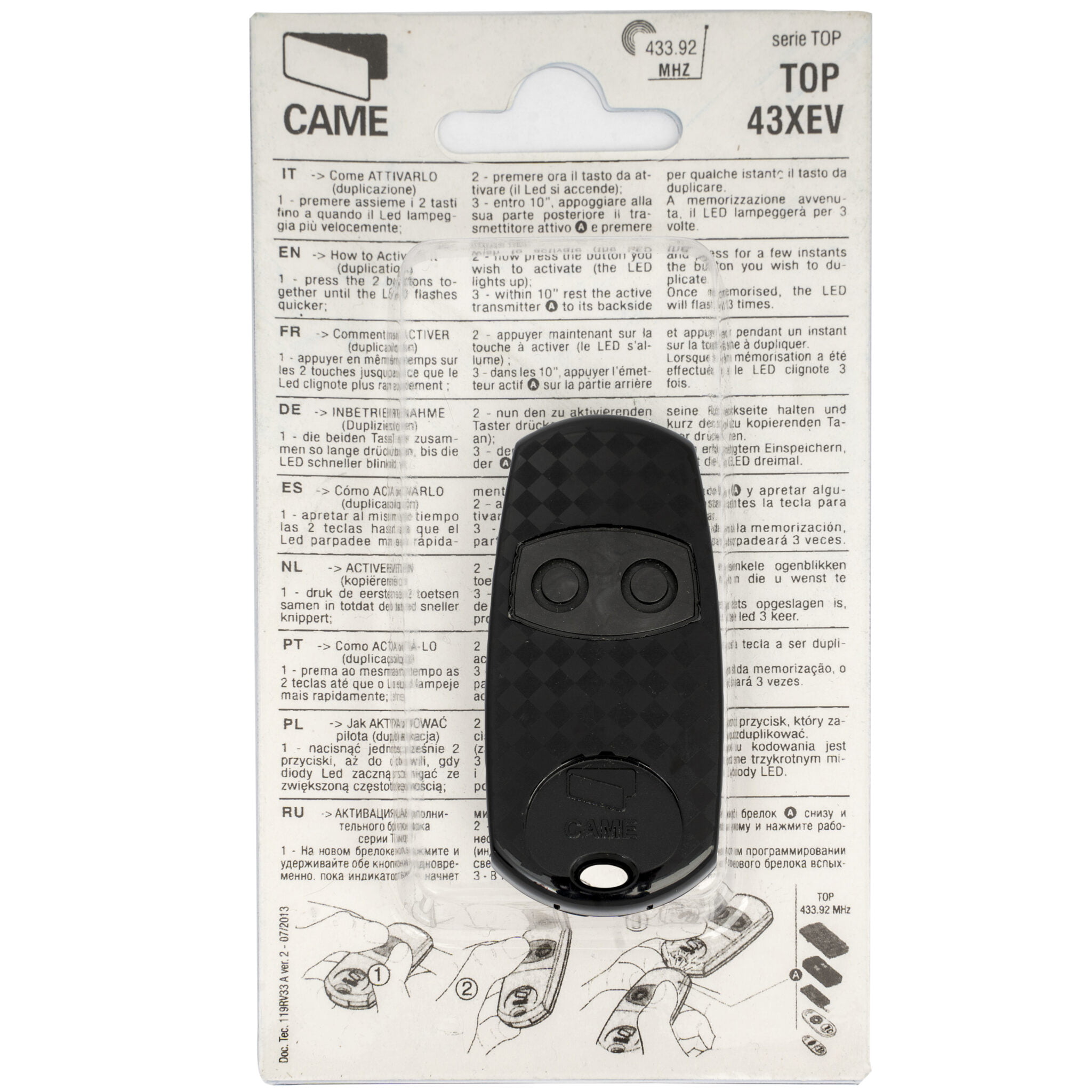 TOP-432EV Gate Remote | CAME Remote Control | Wholesale Garage Doors