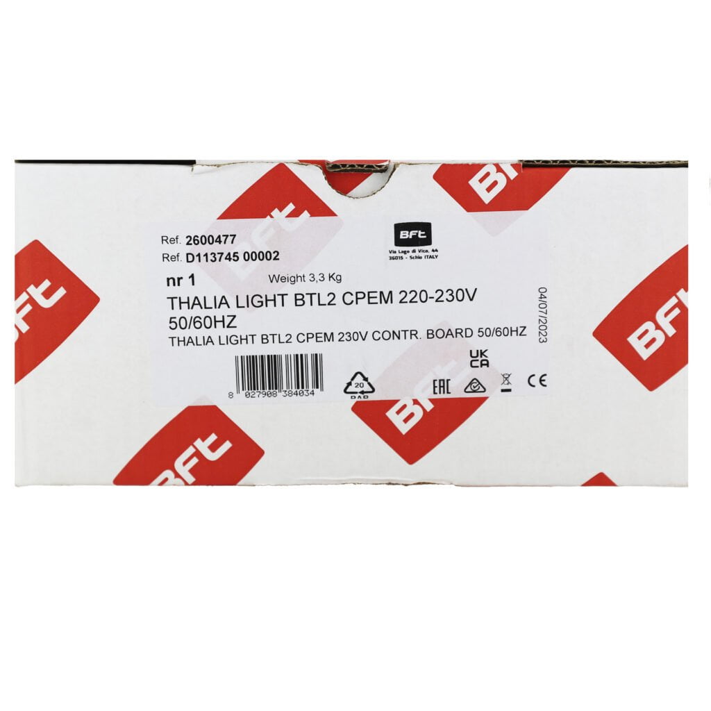 BFT Thalia light gate control board - wholesalegaragedoors.com.au